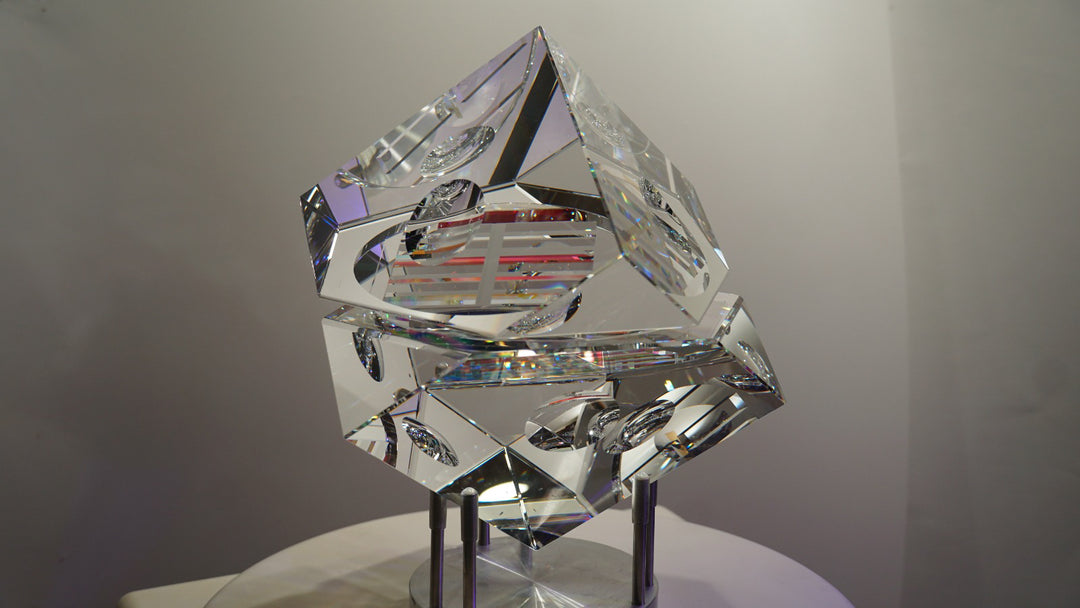 Owain Cube - Glass Sculpture by Jack Storms - Jack Storms