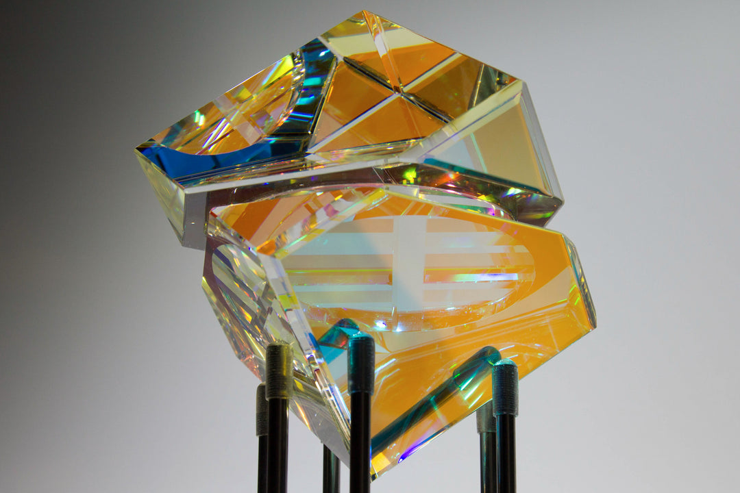 Owain Cube - Glass Sculpture by Jack Storms - Jack Storms